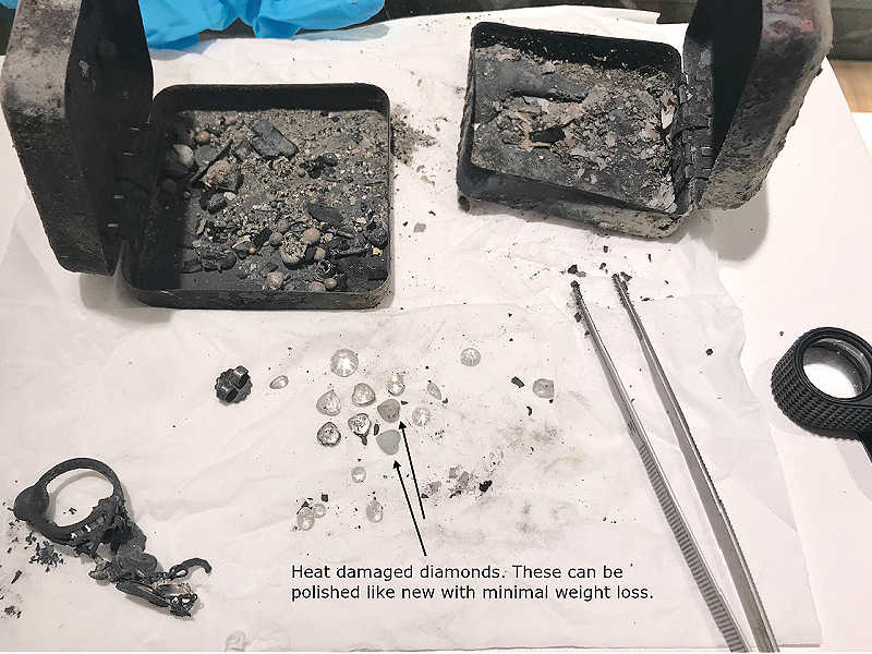 How to find jewelry that burned in a house fire